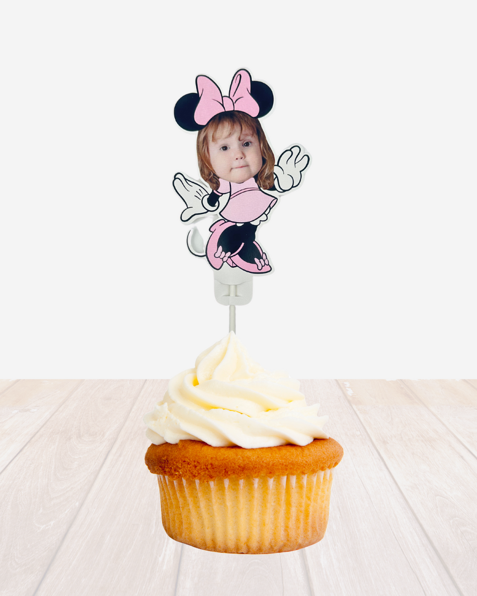 Personalised MinnieLand - Face Food Topper - Pack of 18 – theaddedextras