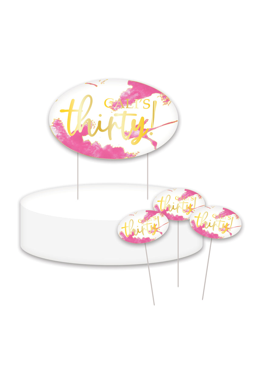Personalised Pink Splash - Cake Topper Bundle – theaddedextras