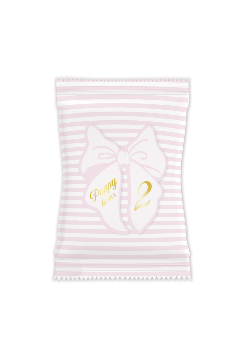 Personalised Pretty Bow - Crisp Packet - Pack of 8 – theaddedextras