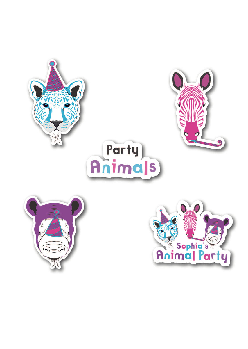 Personalised Party Animals - Sticker Pack – theaddedextras